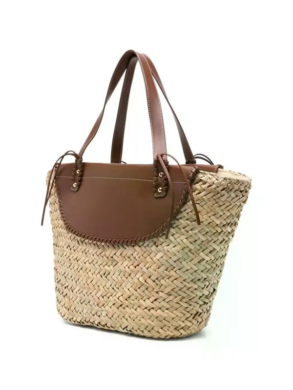 LA CARRIE Woven Raffia Tote Bag