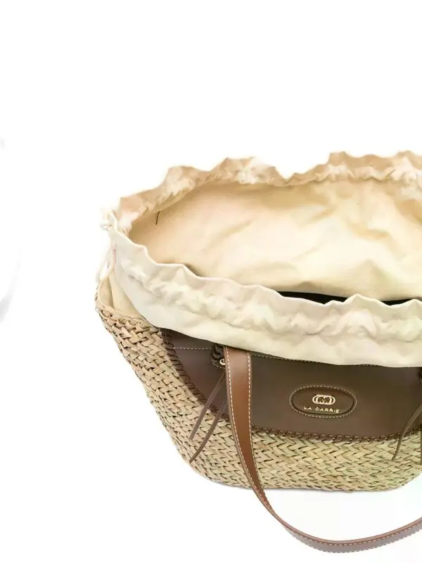 LA CARRIE Woven Raffia Tote Bag