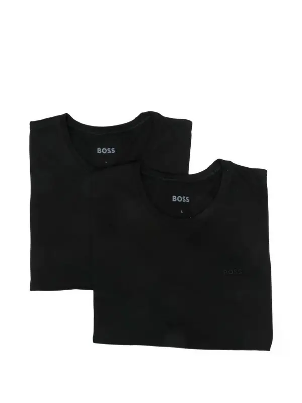 BOSS Logo-embroidered T-shirt - Black