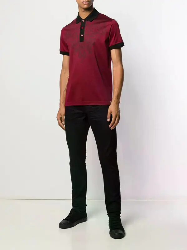 BILLIONAIRE Crest Print Polo Shirt - Red