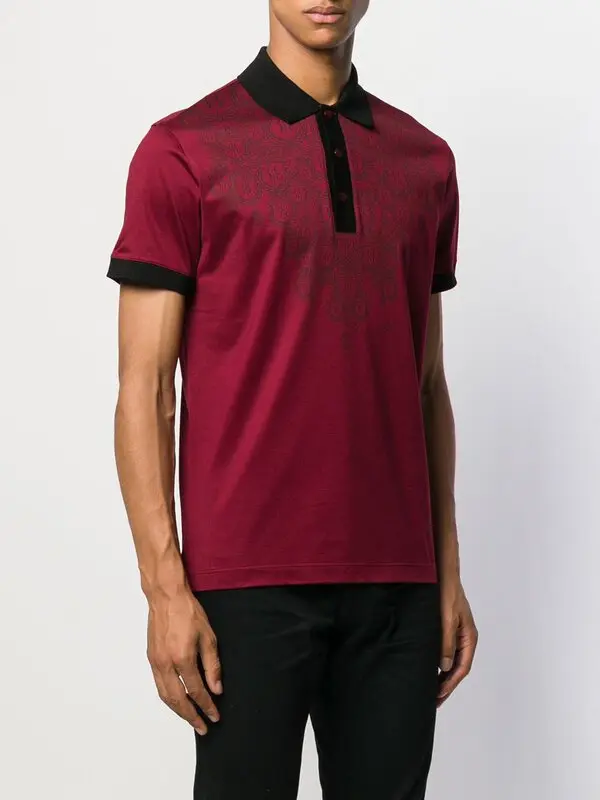 BILLIONAIRE Crest Print Polo Shirt - Red