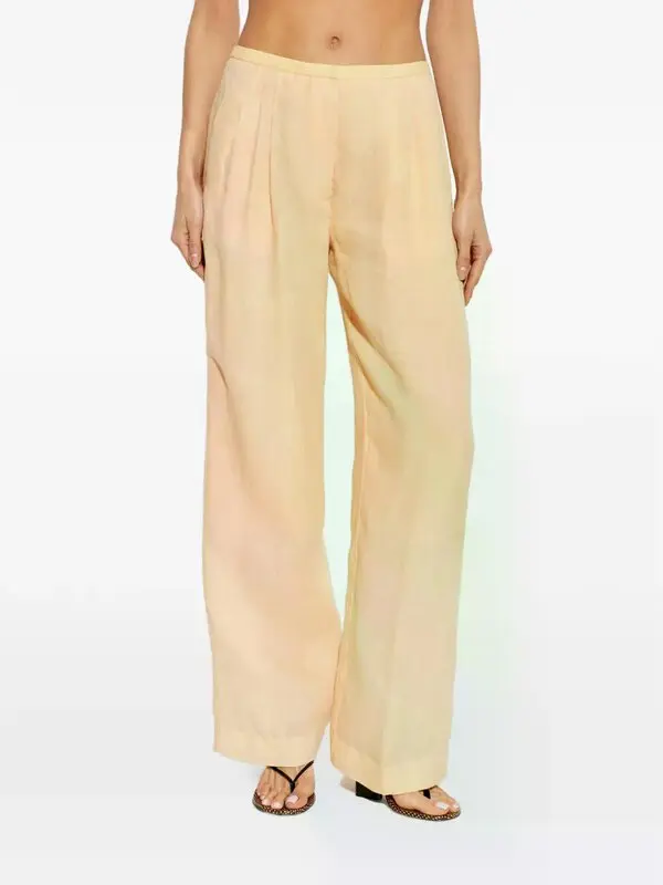 FORTE_FORTE Pleated Wide-leg Trousers - Orange