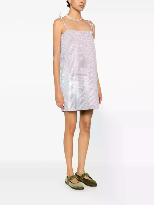 A.p.c. Checked Mini Dress - White