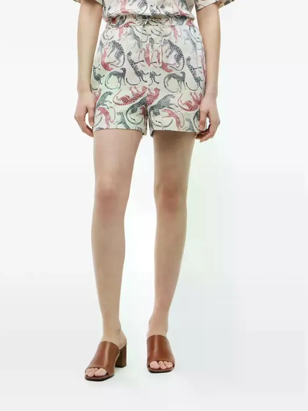 Tommy Hilfiger Animal Print Drawstring Shorts