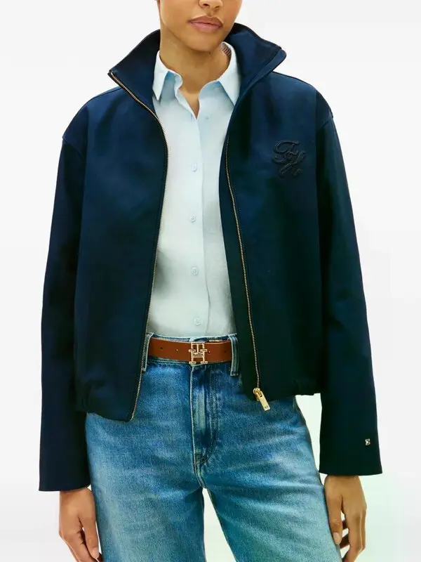 Tommy Hilfiger Embroidered-logo High-neck Jacket