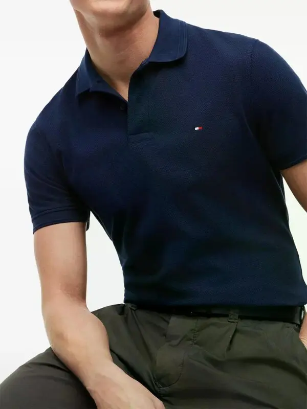 Tommy Hilfiger 1985 Logo-patch Piqué Polo Shirt - Blue