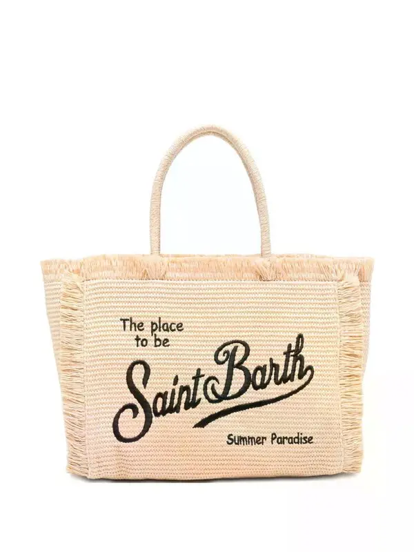 MC2 SAINT BARTH Vanity Fringed Beach Bag - Neutrals