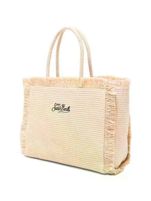 MC2 SAINT BARTH Vanity Fringed Beach Bag - Neutrals