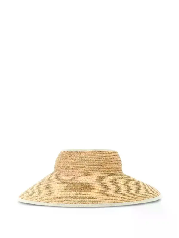 Helen Kaminski Mai Woven Wide-brim Visor - Neutrals