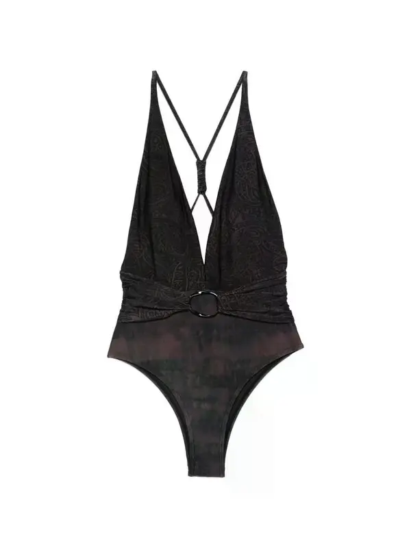 CIA MARÍTIMA Paisley-print Swimsuit - Black