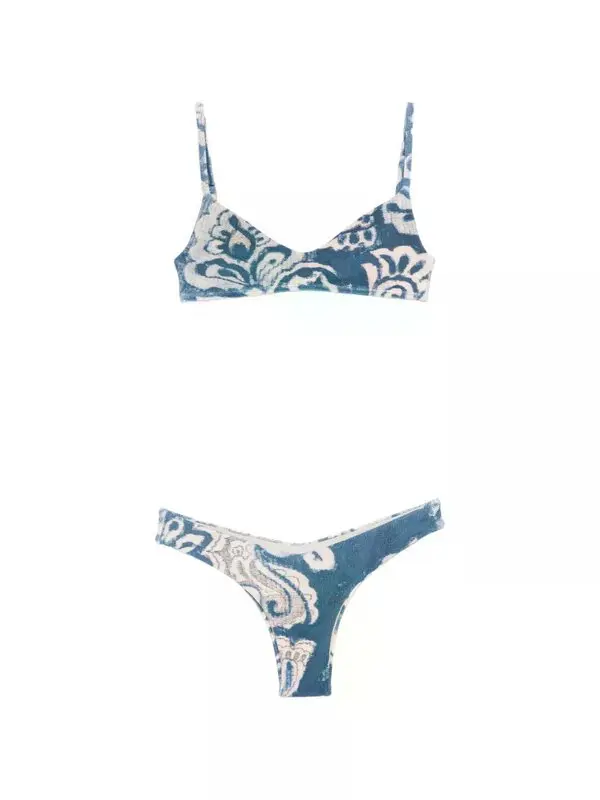 CIA MARÍTIMA Monaco Printed Bikini - Blue