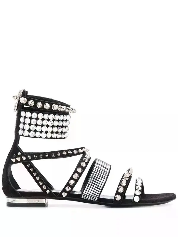Philipp Plein Studded 25mm Sandals - Black