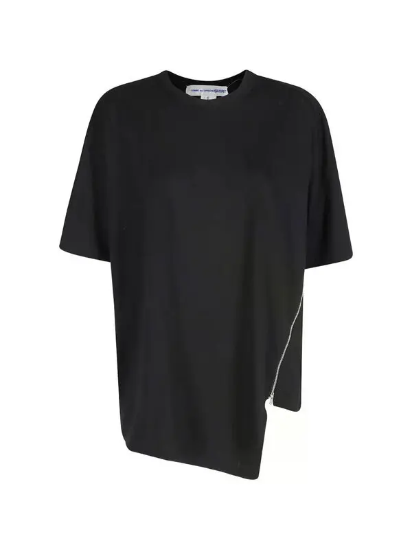 Comme Des Garçons Asymmetric Zip-detail T-shirt - Black