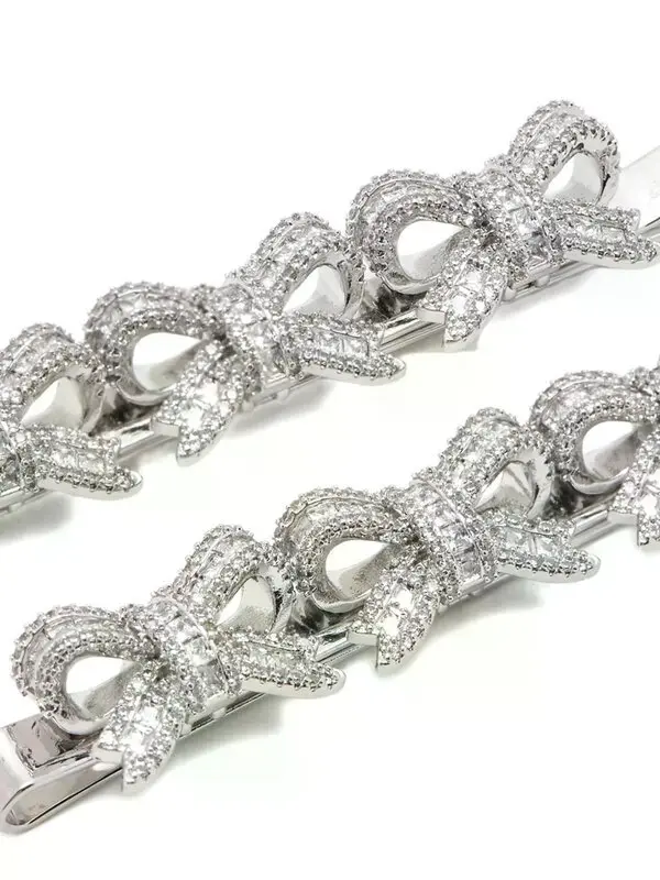 SELF-PORTRAIT Crystal Bow Hair Slides