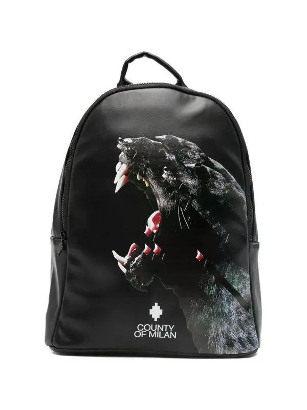 COUNTY OF MILAN Graphic-print Backpack - Black