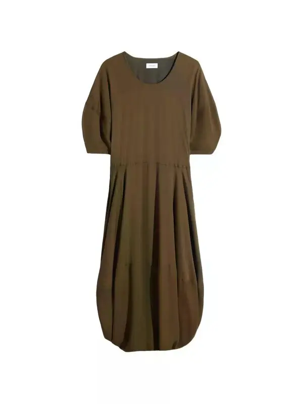 LEMAIRE Balloon Dress In Crêpe De Chine Viscose - Brown