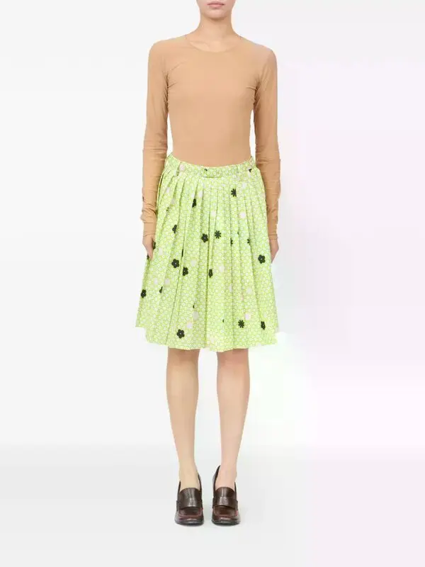 MAISON MARGIELA Floral-print Pleated Skirt