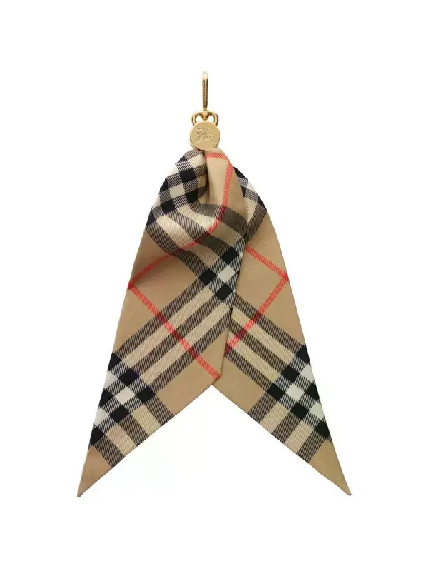 Burberry Check Silk Scarf Charm - Neutrals