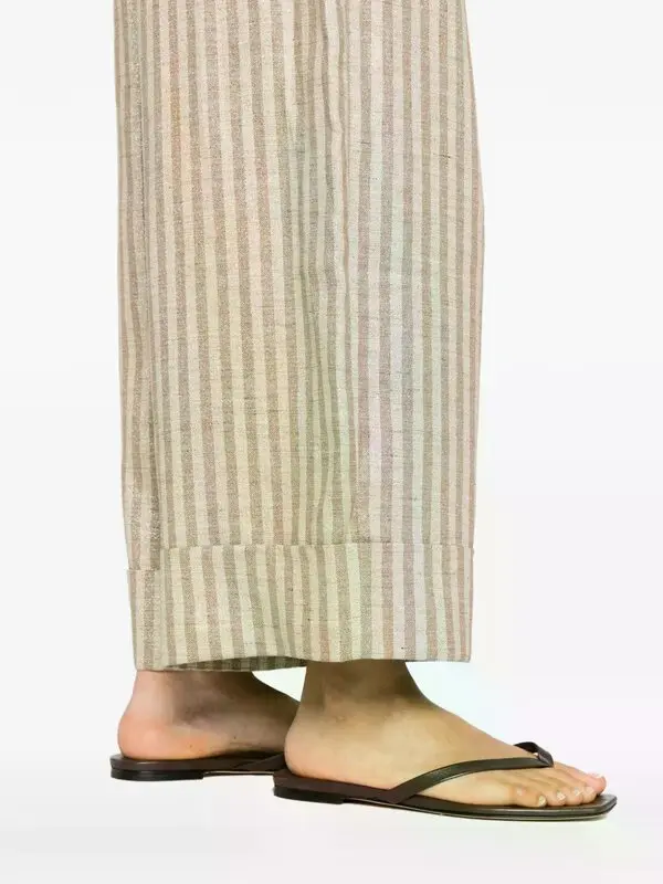 Brunello Cucinelli Metallic-effect Striped Trousers