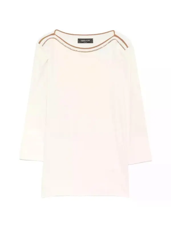 Fabiana Filippi Bead-embellished T-shirt - Neutrals