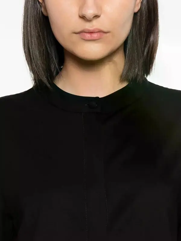 Herno Collarless Long-sleeve Blouse