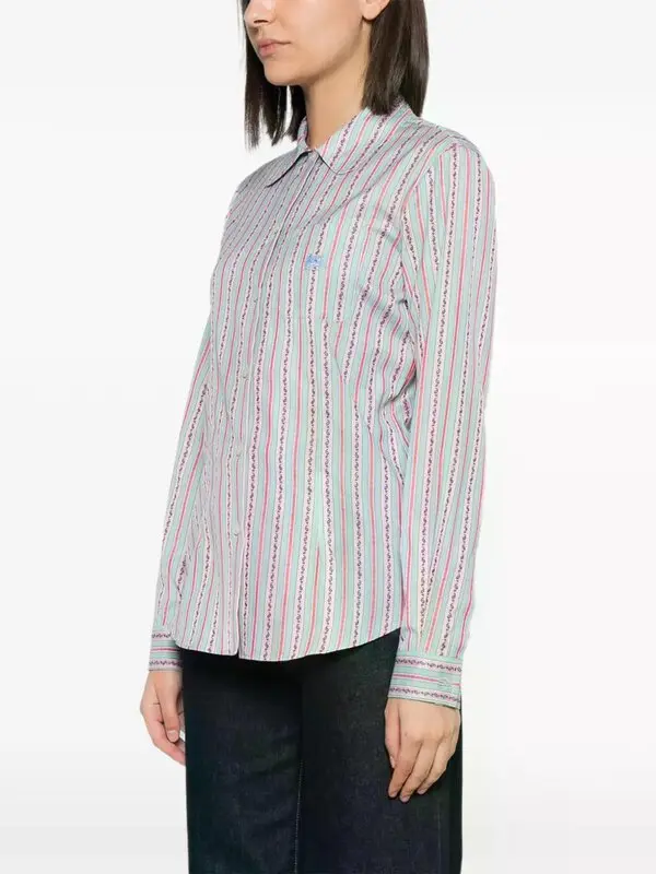 Etro Striped Long-sleeve Shirt - Green