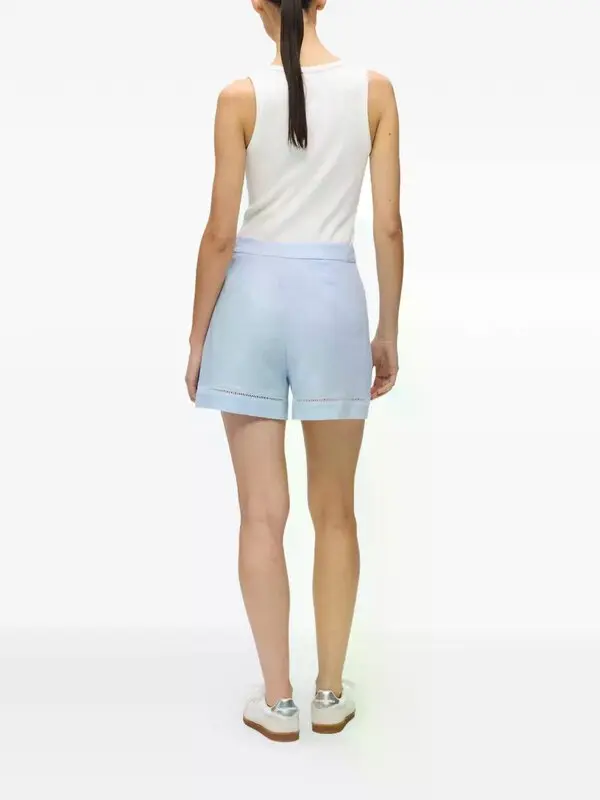 Karl Lagerfeld Cut-out Embroidery Shorts - Blue