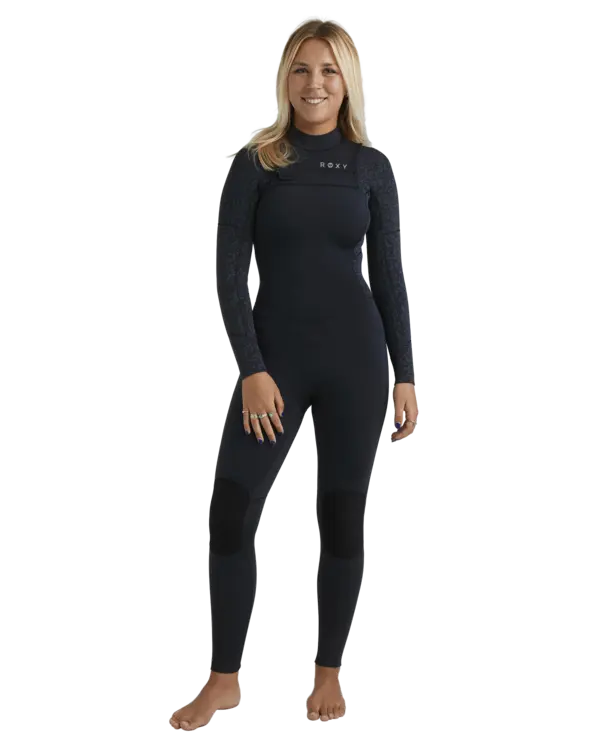 Roxy 3/2mm Swell Natural Front Zip Wetsuit - Animal Print