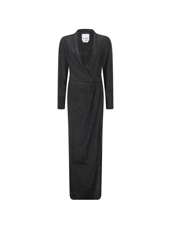 SA SU PHI Polka-dot Maxi Wrap Dress