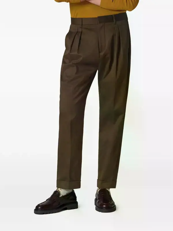 Paul Smith Pleated Tapered Trousers - Brown
