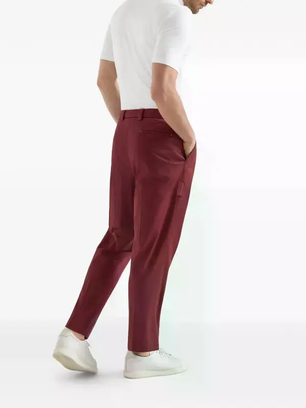 Brunello Cucinelli Garment-dyed Comfort Gabardine Trousers - Red