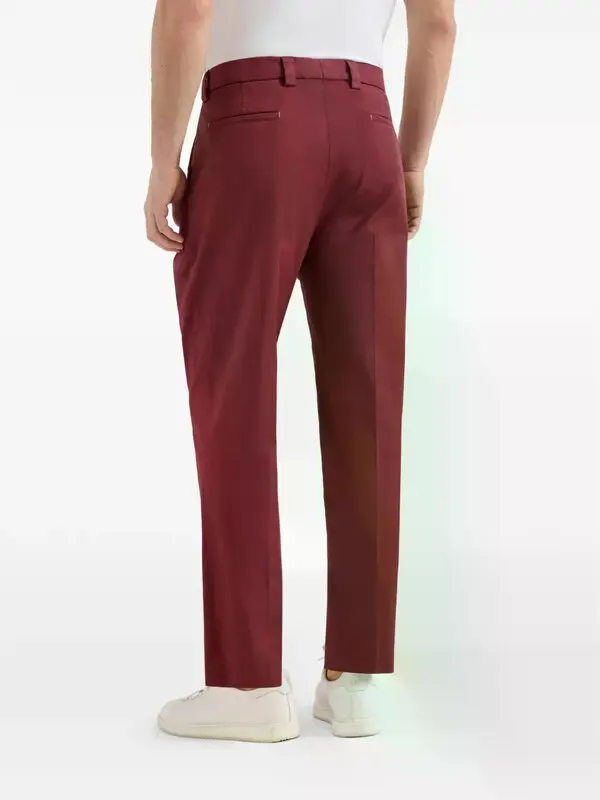 Brunello Cucinelli Garment-dyed Comfort Gabardine Trousers - Red