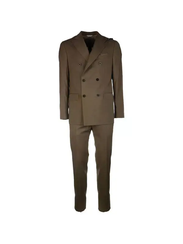 Boglioli Double-breasted Wool Suit - Brown