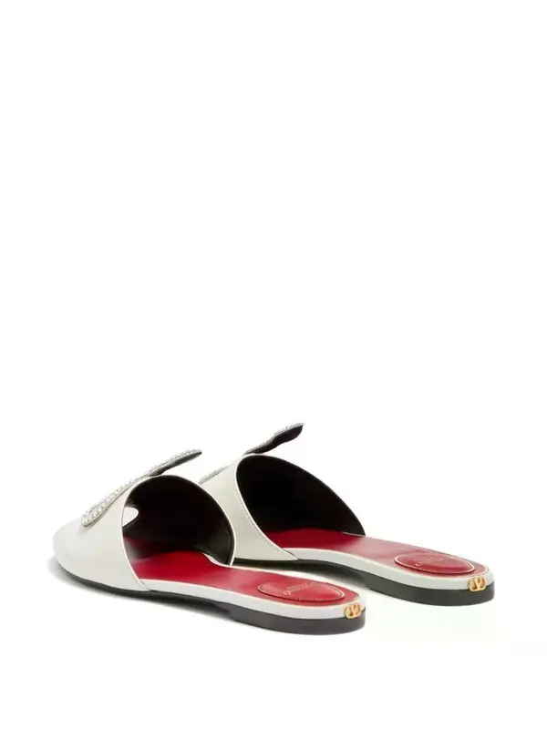Valentino Garavani Coeur Vipère Slide Sandals - White