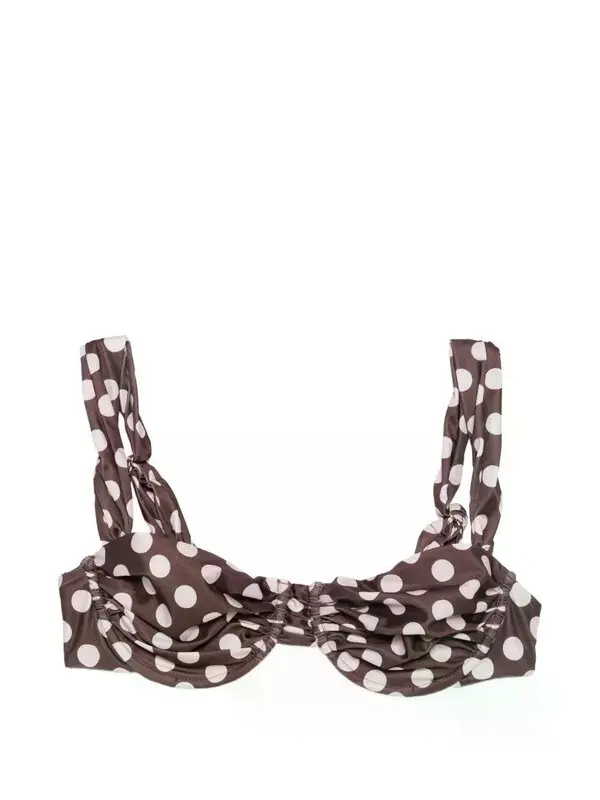 Faithfull The Brand Sol Polka-dot Bikini Top - Brown