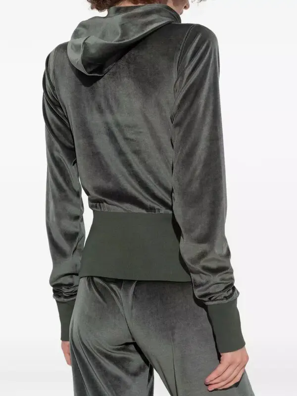 Balenciaga Velour Zip-up Hoodie - Grey