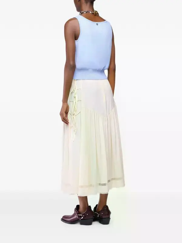 Rabanne Lace Side Bow Midi Skirt - Neutrals