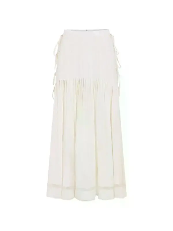 Rabanne Lace Side Bow Midi Skirt - Neutrals