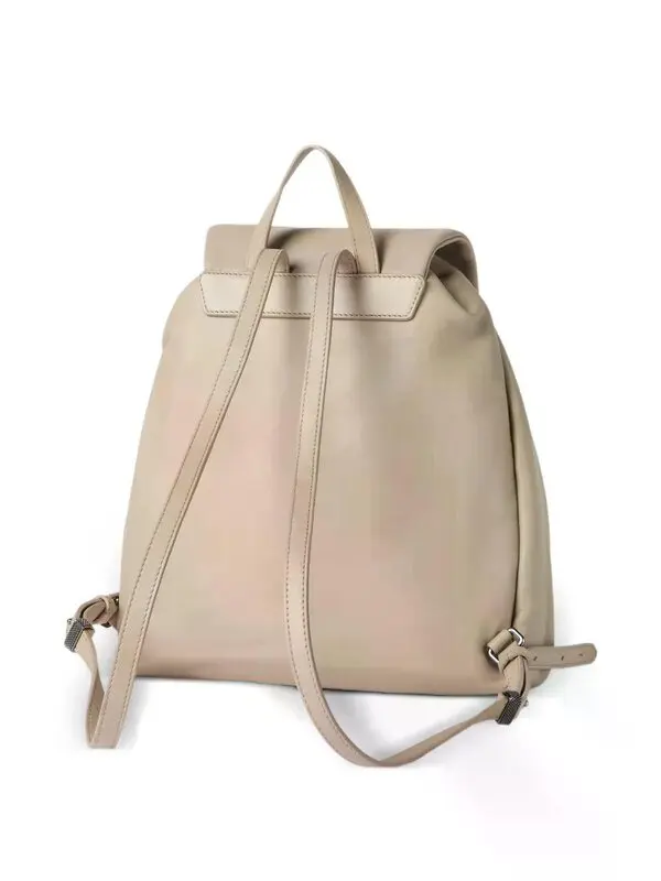 Brunello Cucinelli Leather Backpack - Neutrals