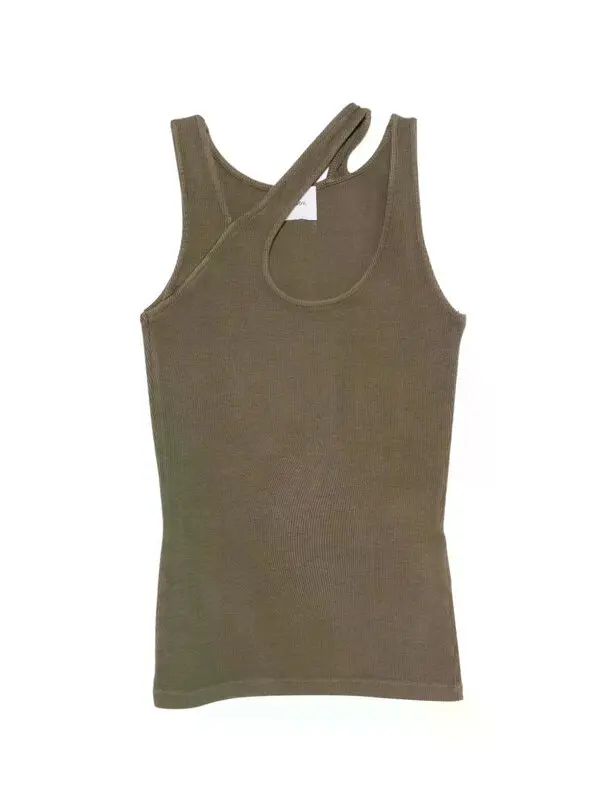 HALFBOY Ribbed Cut-out Tank Top - Green