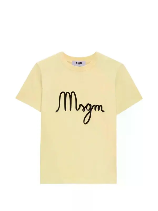 MSGM Logo-print T-shirt - Yellow