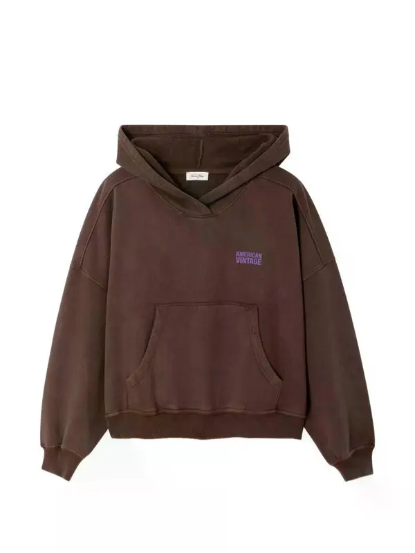 American Vintage Logo Print Pouch-pocket Hoodie