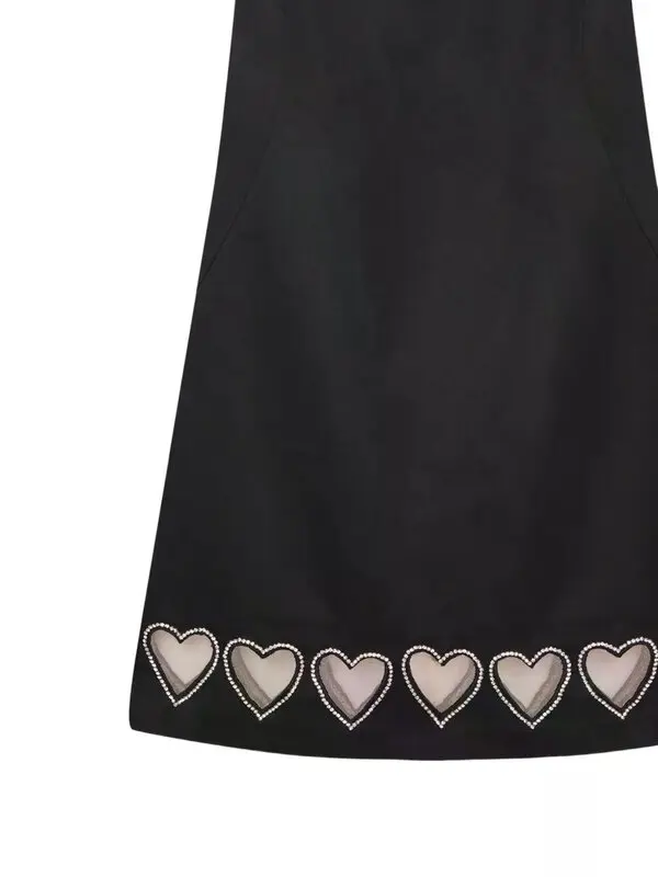 Alice + Olivia Crystal-embellished Heart Cut-out A-line Dress