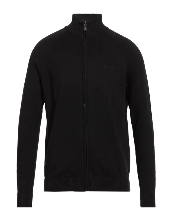 FERRE' Ferre Cotton Zipper Cardigan With Embroidered Logo - Black