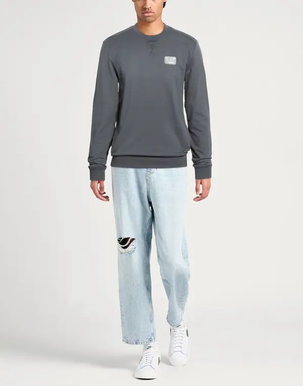 EA7 Crewneck Sweatshirt With Logo Detail - Grey