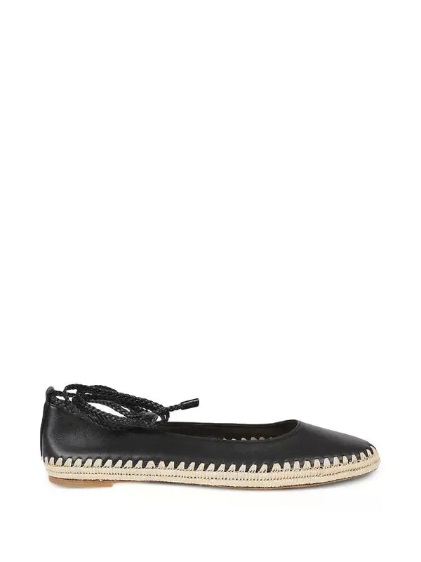 Max Mara Nappa Leather Ballet Flats - Black