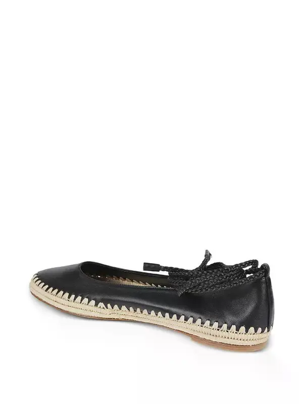 Max Mara Nappa Leather Ballet Flats - Black