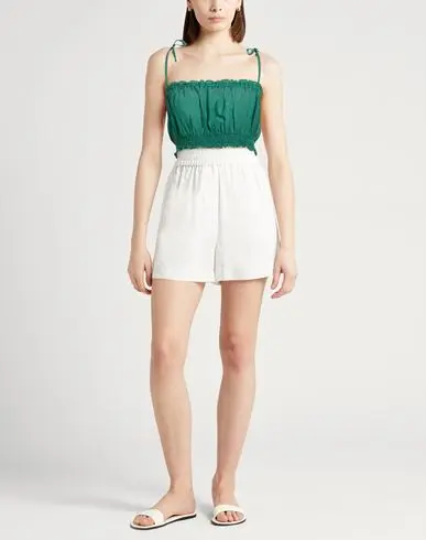 120% Lino Shirred Linen Crop Top