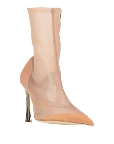 MUGLER Ankle Boots In Textile Fibers And Leather - Beige