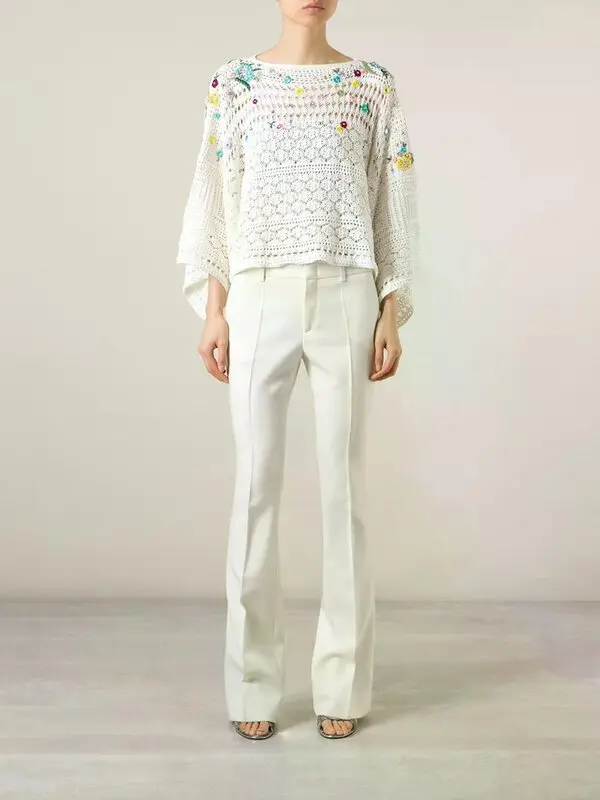 Emilio Pucci Embroidered Crochet Poncho